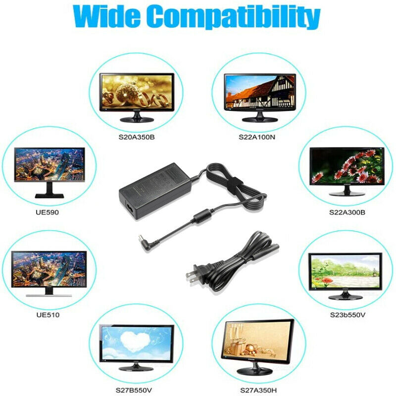 14V AC Adapter for Samsung SyncMaster S27C230B S24A300B S20A350B LED ...