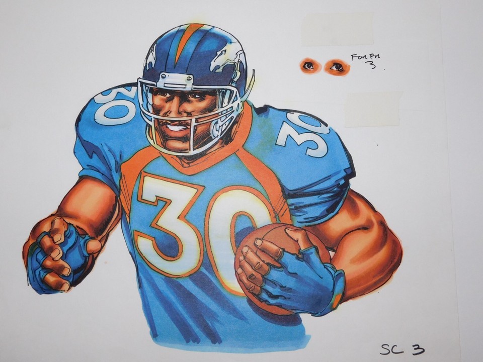 NEAL ADAMS ORIGINAL TERRELL DAVIS CHUNKY SOUP VINTAGE COMMERCIAL NFL ...
