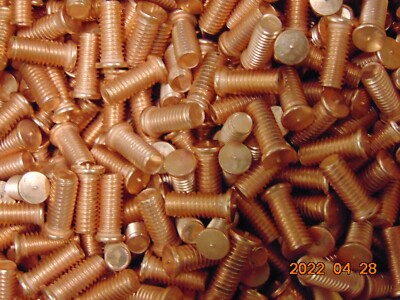 LOT 100 M6 Copper Plated Spot-Welding Screw Stud Solder Bolts CDF M6 X ...