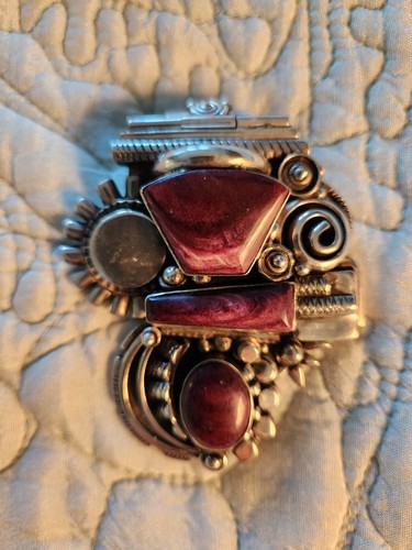 STUNNING STERLING & PURPLE GEM PENDANT VICTOR YURIVILCA EXCELLENT ...