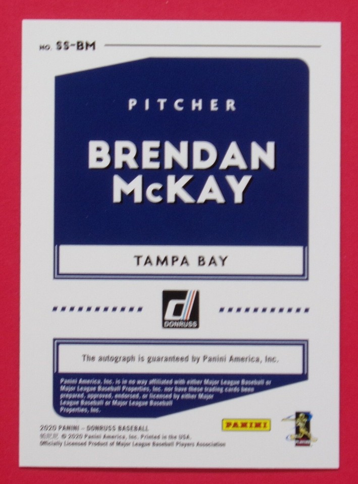 2020 Donruss Brendan McKay '86 Signatures #34 Tampa Bay Rays | eBay