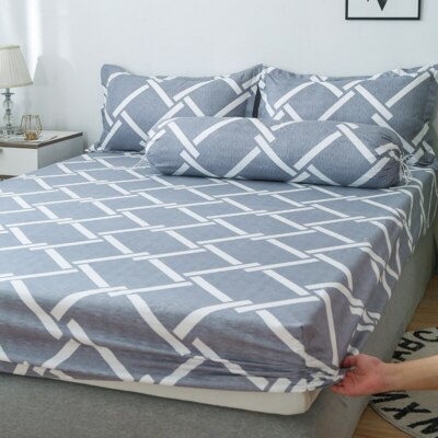 100% Polyester Fitted Bed Sheets Double Bed Sheet With Elastic Bottom ...