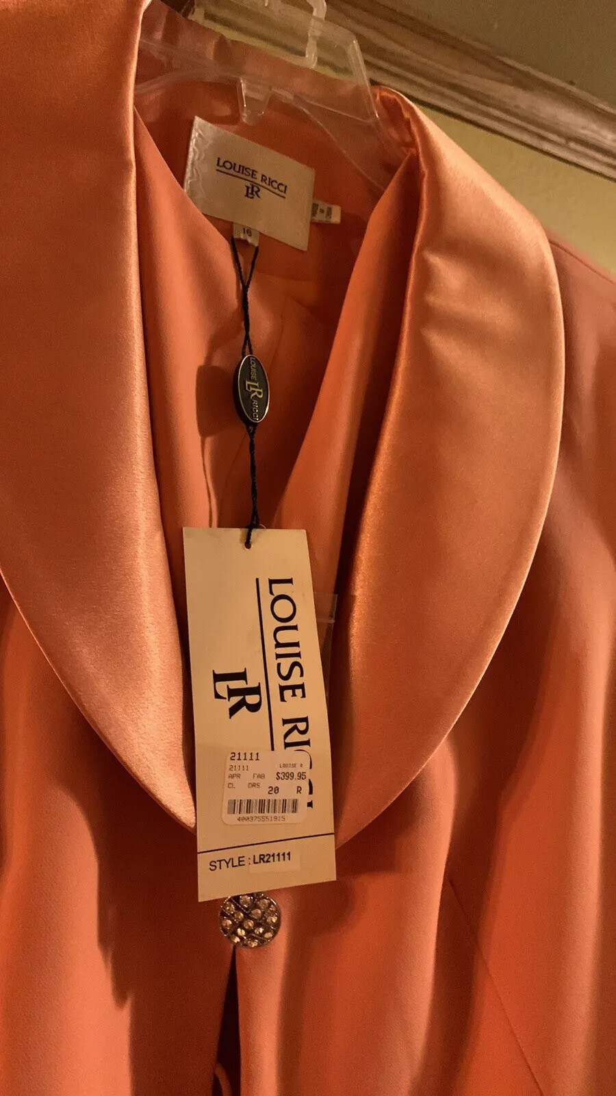 LOUISE RICCI an Absolutely Gorgeous Coral 3 PC Beaded Suit With Satin ...