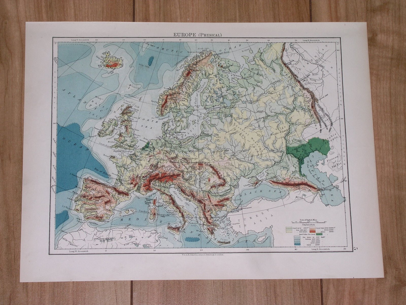 Physical Map Of Europe Rivers And Mountains