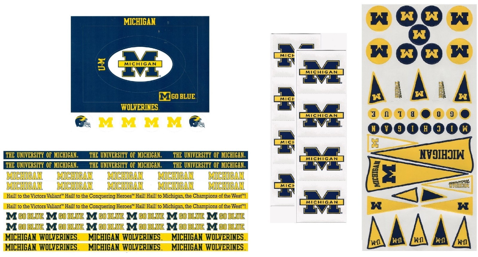 University of Michigan Wolverines NCAA Scrapbook Stickers PICK FROM 4 ...