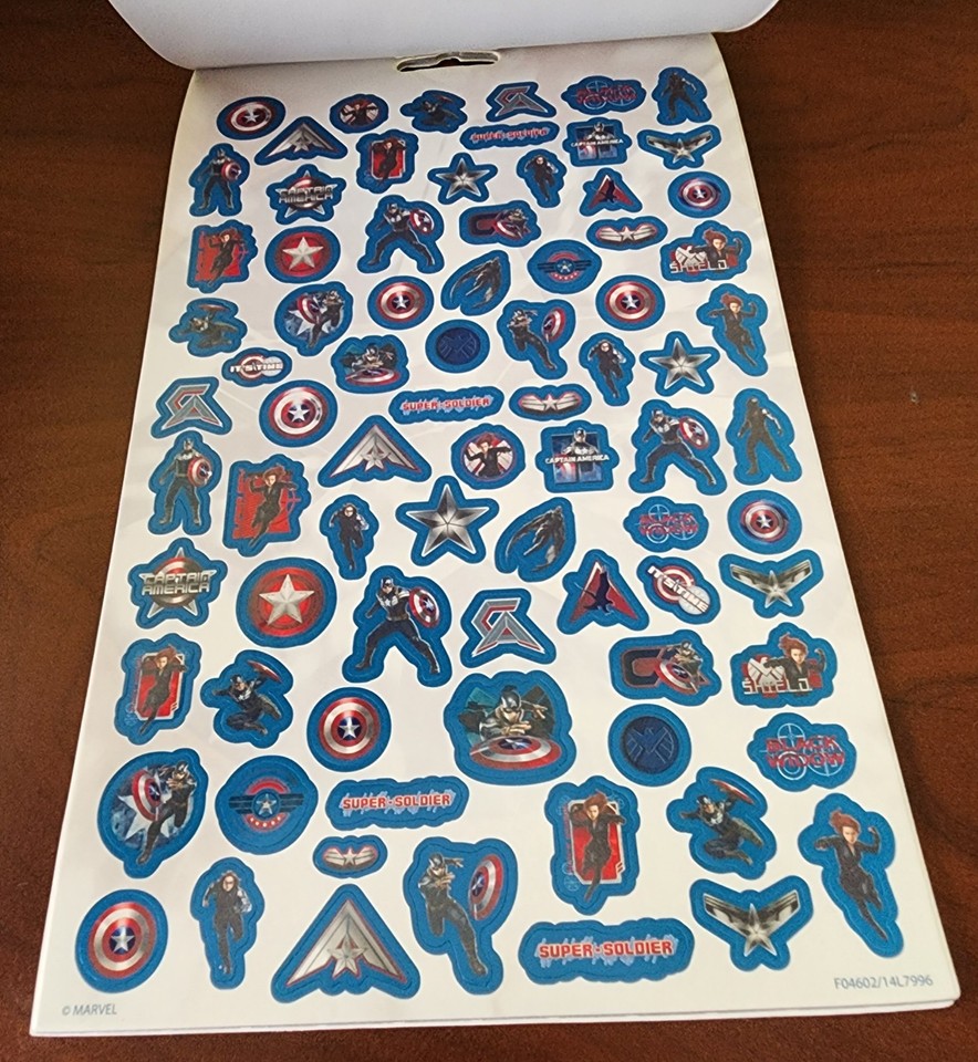 Captain America Sticker Book - Marvel - 5 Sheets (400 stickers) NEW | eBay
