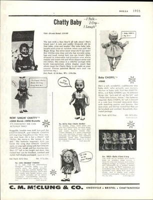 1966 PAPER AD Toy Chatty baby Cheryl brother singing Cathy Violet Gogo ...
