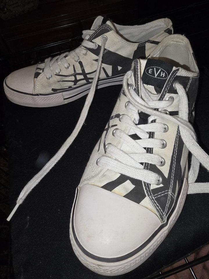 EVH Eddie Van Halen Official 5150 Black White Shoes Sneakers Men's Size ...
