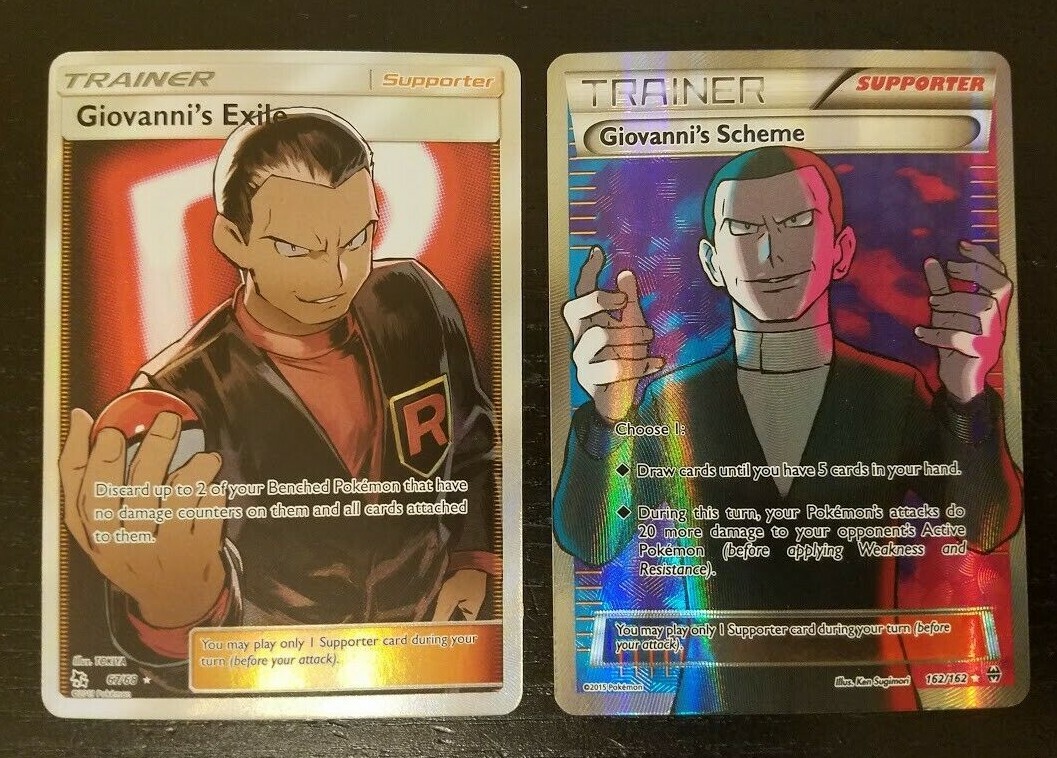 FULL ART Giovanni's Exile + Scheme ULTRA RARE 67/68 162 Pokemon Team ...
