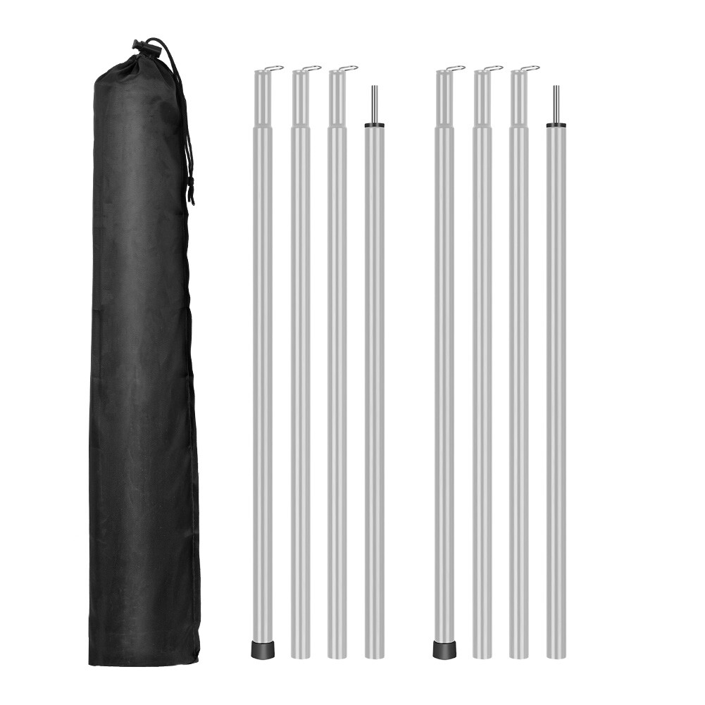 2pcs Adjustable Universal Telescopic Tent Poles Awning Camping Tarp ...