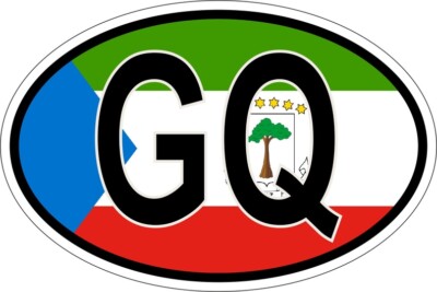 Sticker oval flag vinyl country code GQ equatorial guinea | eBay Australia