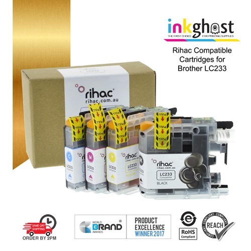 Rihac LC233 Ink Cartridge for Brother Printer DCP-J4120DW MFC-J4620DW ...