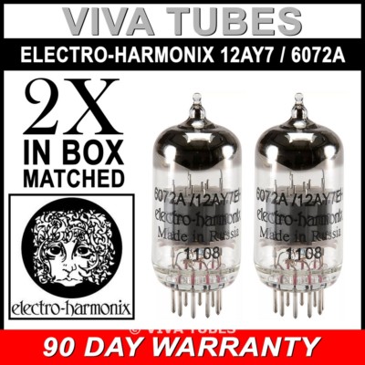 Brand New Gain Matched Pair (2) Electro-Harmonix 12AY7 / 6072A Vacuum ...
