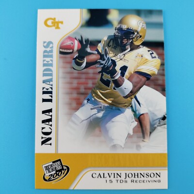 2007 Press Pass #63 Calvin Johnson Georgia Tech Yellow Jackets NCAA ...