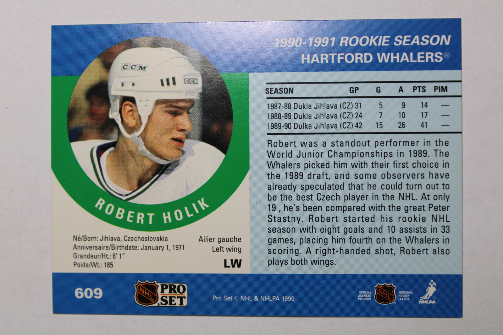 1990-91 Pro Set #609 Robert Holik | eBay