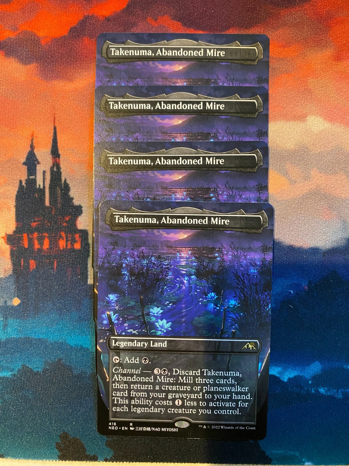 MTG Kamigawa Neon Dynasty Takenuma Abandoned Mire Borderless Foil x 4 ...