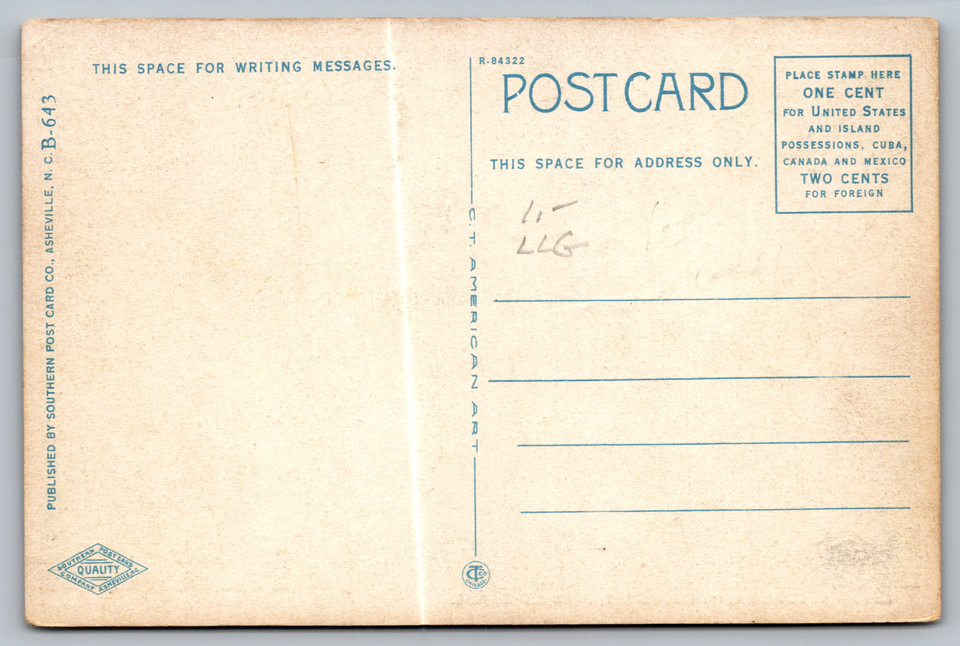 c1930s Robert E. Lee Moonlight Blue Ridge North Carolina Night Vintage ...