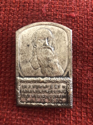Vintage 1930 German BEZ. Turnfest Medal Pin Josef Michl Eger Markt | eBay