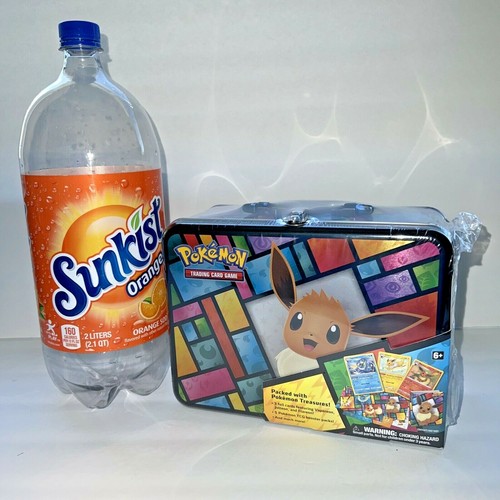 5 Booster Packs EEVEE POKEMON TCG 2021 Eeveelution TIN CASE LUNCH BOX ...
