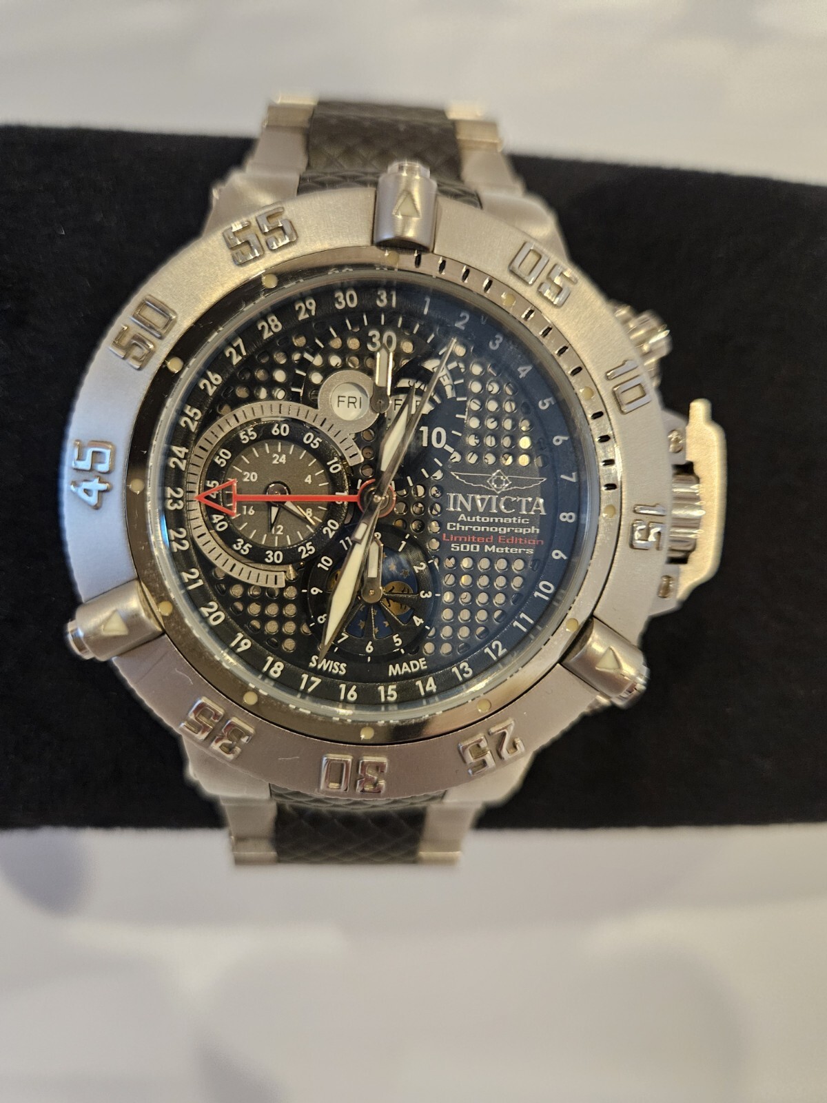 SS Invicta Moonphase ETA Valjoux 7751 Model # 5834 Limited Edition ...