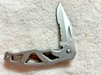 Gerber Single Blade Pocket Knife w Clip & Comb Blade Edge | eBay