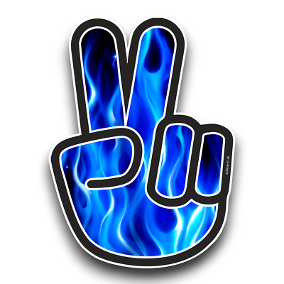 Blue Peace Sign Hand