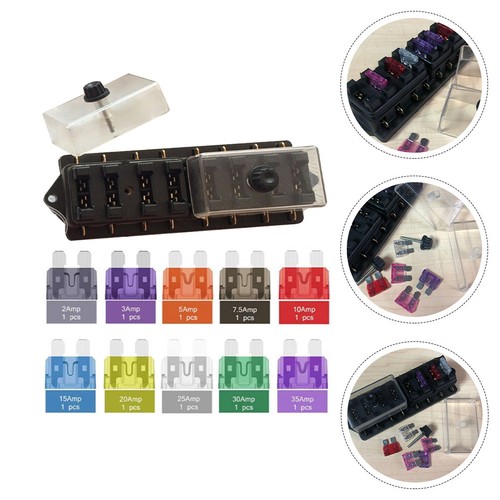 1 Set Car Lateral Single Fuse Box 8 Way Fuse Holder Box with Protection ...