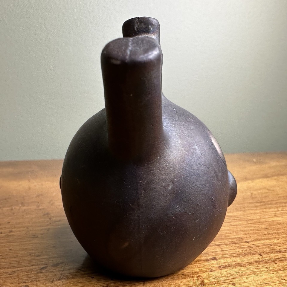 Pre-Columbian Style Blackware Oil Slick Stirrup-Spout Vessel ...