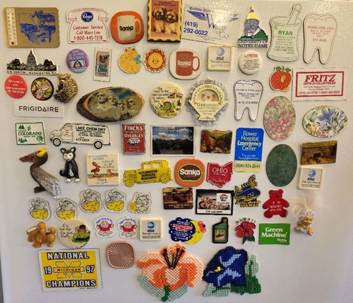Lot of 60 Refrigerator Fridge Magnets Funny Services States Travel ...