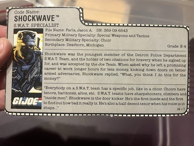 G. I. Joe Shockwave 1988 File Card | eBay