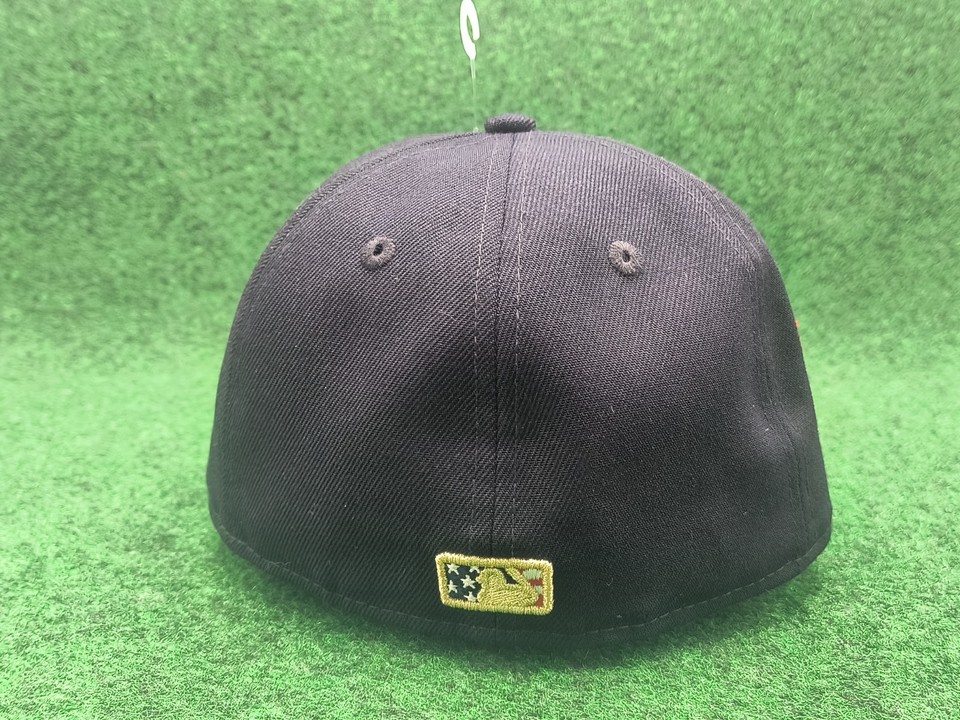 New Era 59Fifty MLB American Flag Logo Umpire On Field Hat Dark Blue ...