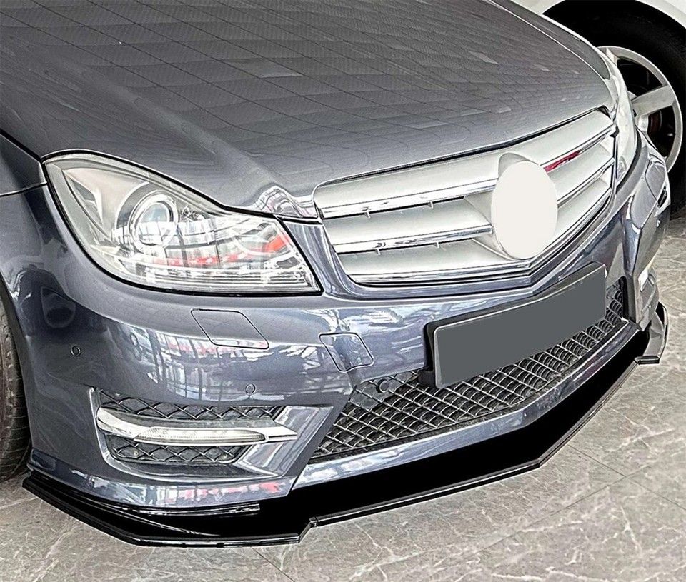 FOR MERCEDES C CLASS W204 AMG LINE FRONT SPLITTER SPOILER LIP GLOSS ...