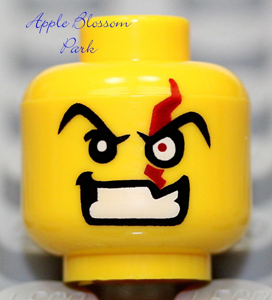 NEW Lego Villian Minifig HEAD Dr. Inferno w/Red Scar Eye - Police ...