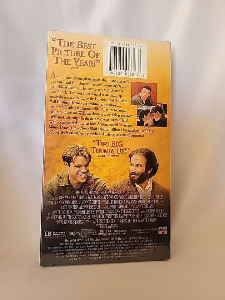 Good Will Hunting (1997) Matt Damon, Robin Williams - VHS Sealed NEW ...