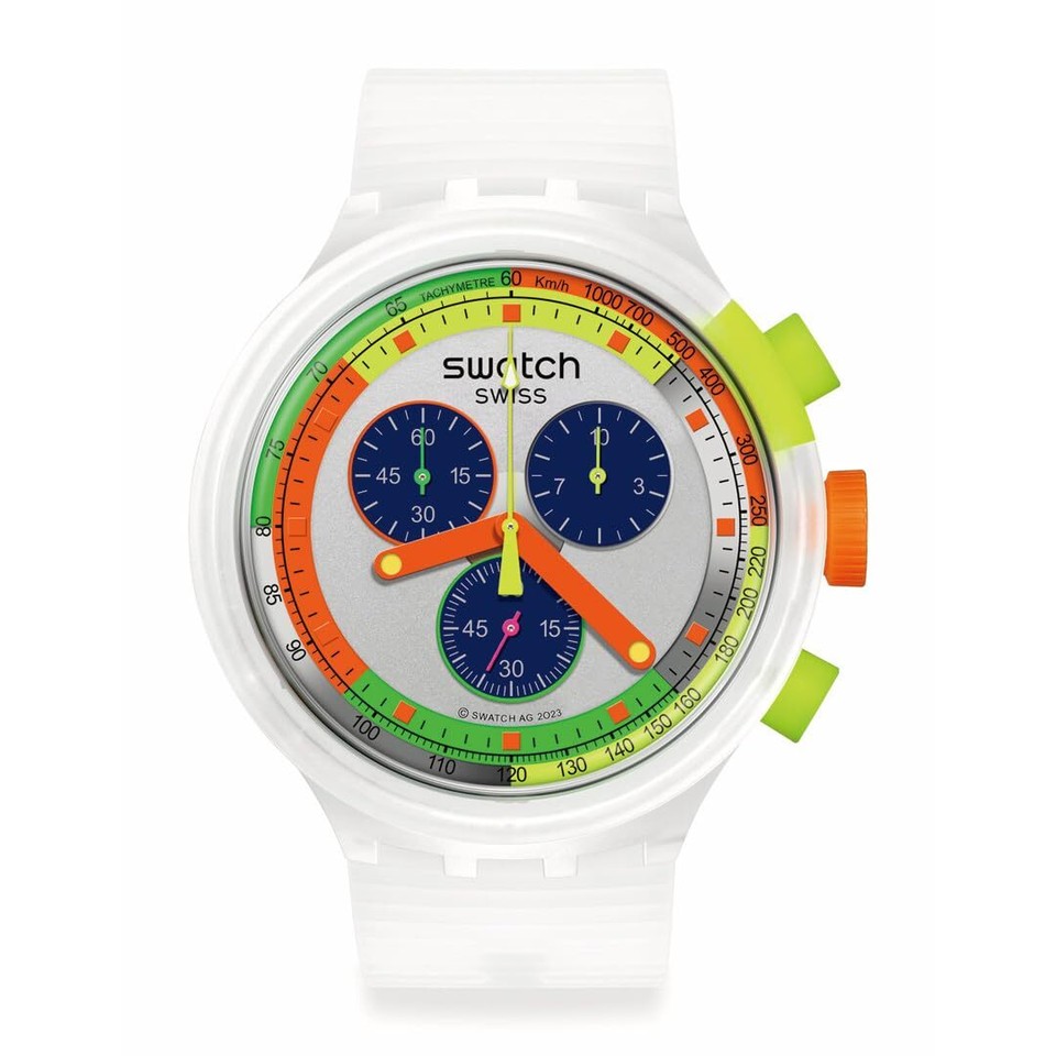 SWATCH BIG BOLD SWATCH NEON JELLY SB02K100 Wristwatch Oversize Retro ...