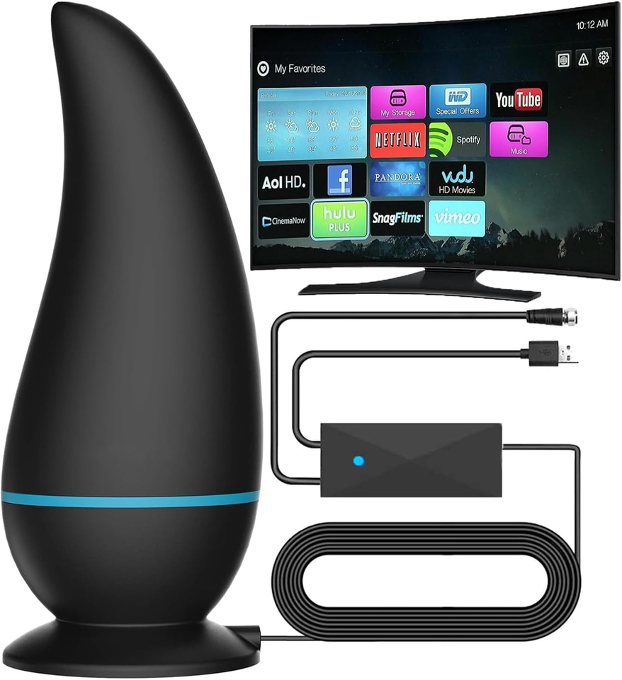 Digital TV Aerial Indoor - 280+ Miles Long Range, 360° Reception ...