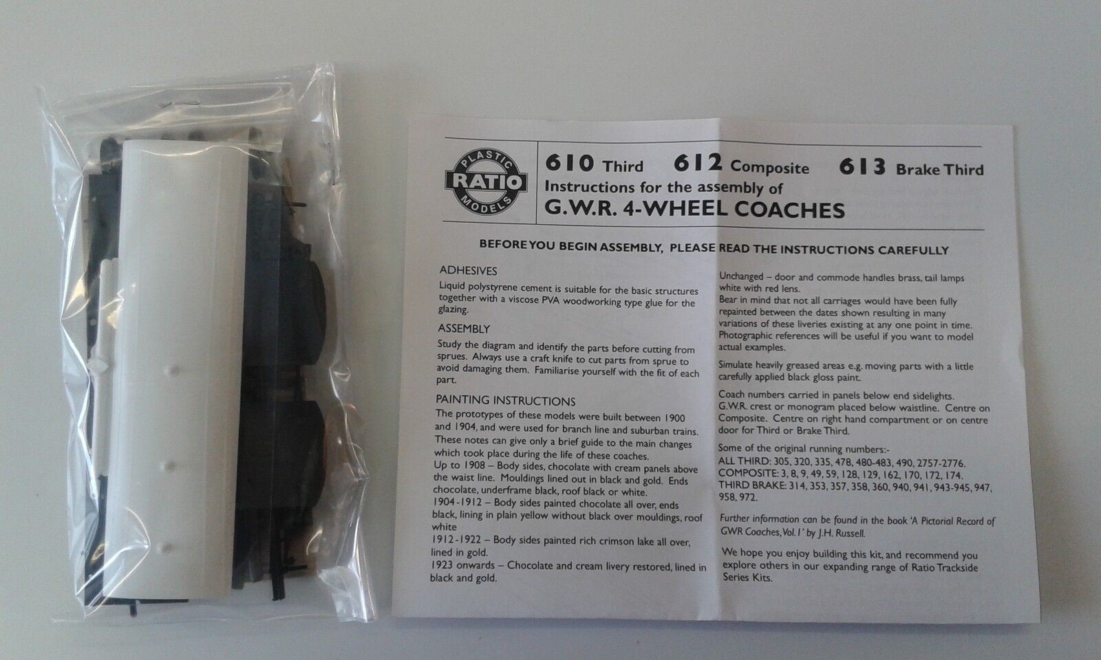 OO coach kit - GWR 4 Wheel (all 3rd) 1890-1902 - Ratio 610 | eBay
