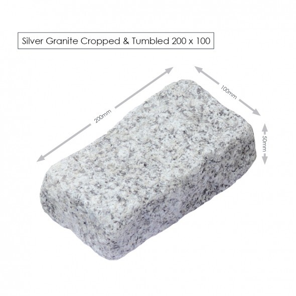 SILVER GRANITE CROPPED & TUMBLED 200X100 PAVERS SETTS | eBay UK