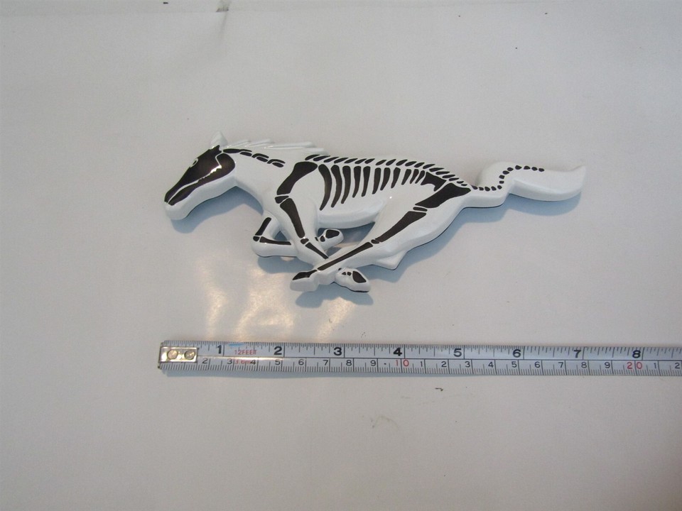 WHITE W BLACK BONES SKELETON 2005 - 2009 FORD MUSTANG GRILL GRILLE ...