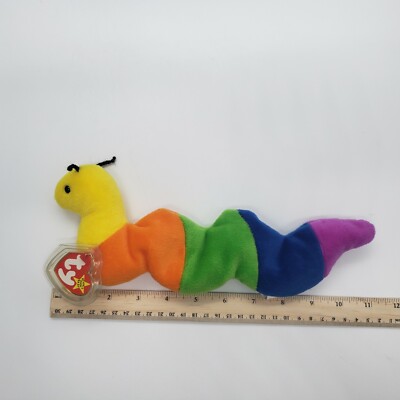 Ty Beanie Baby Inch Inchworm ~ 9-3-95 ~ Rainbow Worm Plush | eBay