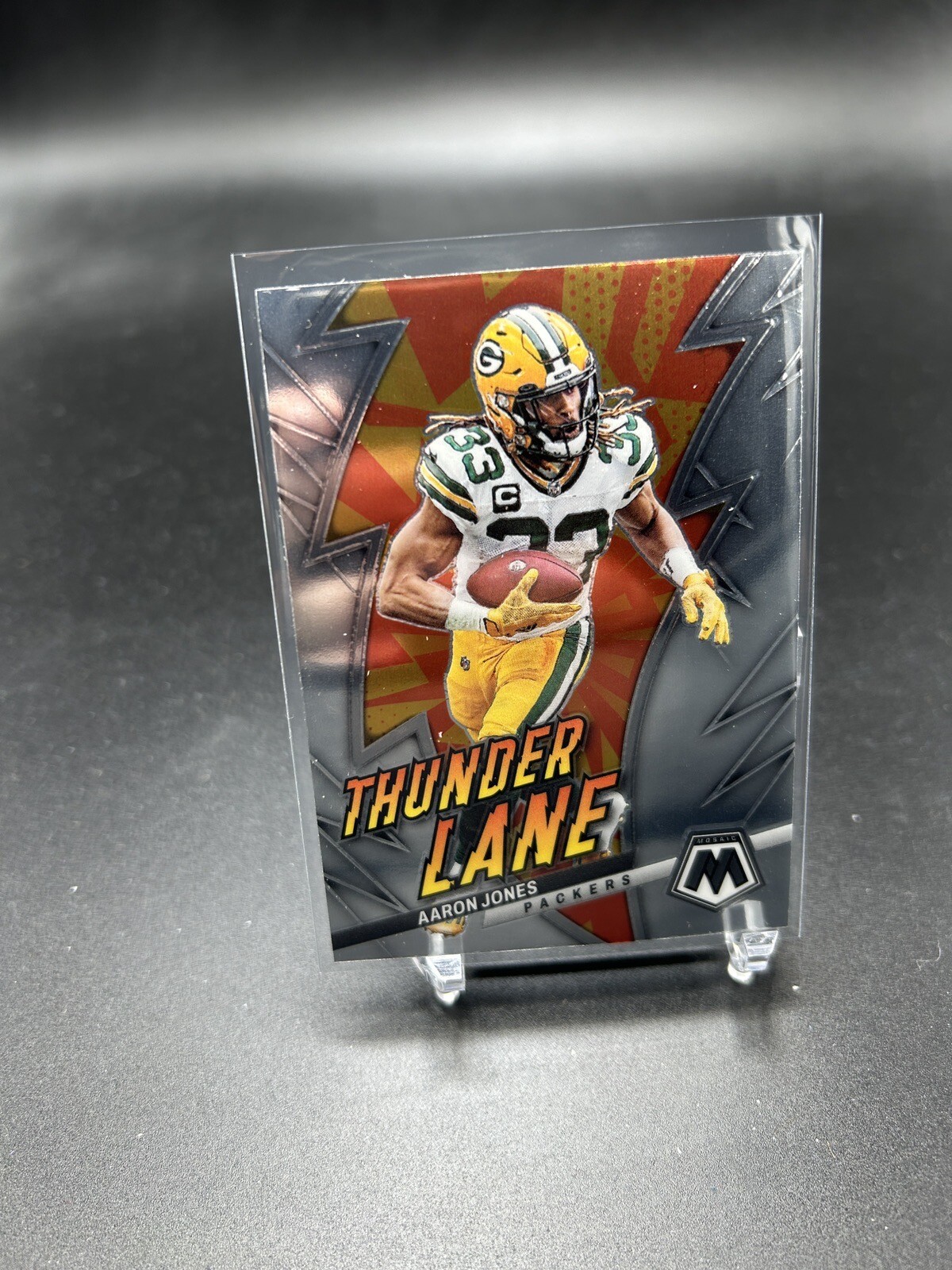 Aaron Jones 2023 Panini Mosaic Thunder Lane Insert Base PACKERS #TL-AJ ...