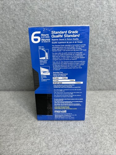 Maxell 3 Pack 6 Hours VHS T-120 /246m New Sealed Videocassette Standard ...
