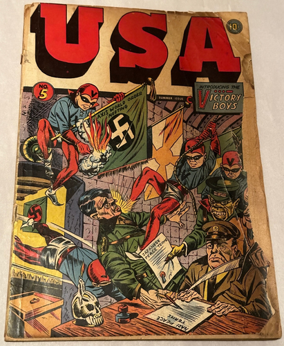 USA Comics #5 Classic WWII Hitler Cover Golden Age Superhero Timely ...