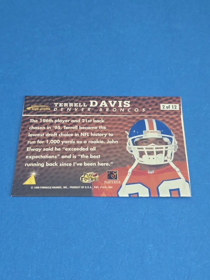 TERRELL DAVIS 1996 PINNACLE ACTION PACKED HIGH PROFILE - BALL HOG ...