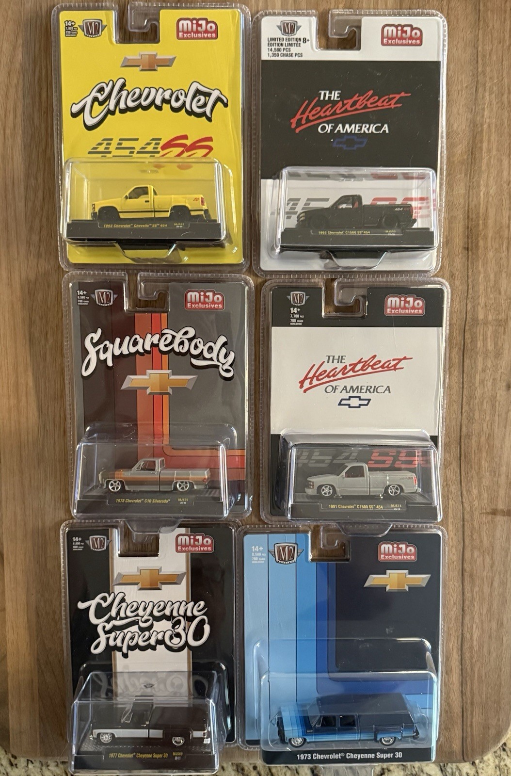 M2 MACHINES CHEVROLET TRUCK LOT OF 🔥6🔥SUPER 30 DUALLYS, 454 SS, C10 ETC ...