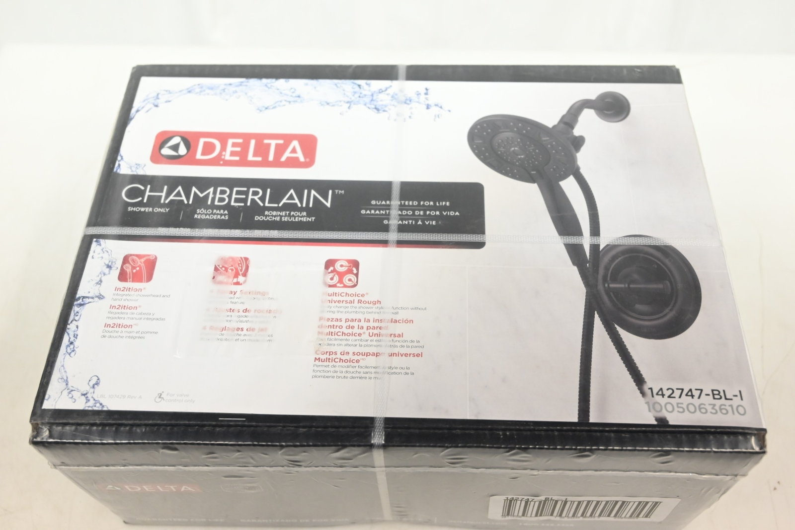 Delta 142747-BL-I Chamberlain In2ition 2-in-1 1 Handle 4-Spray Shower ...