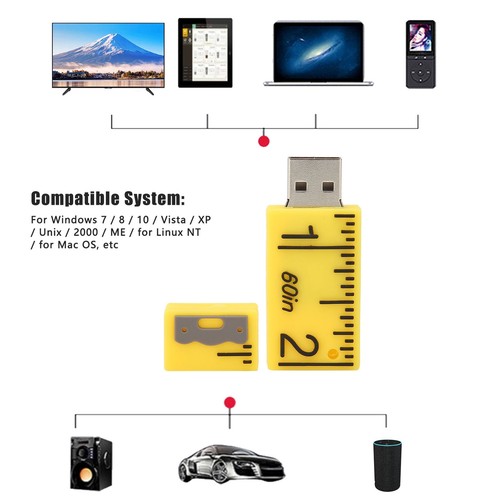 U Disk Yellow Cartoon 3D Ruler Model USB For 7/8/10 / Vista / XP / U ...