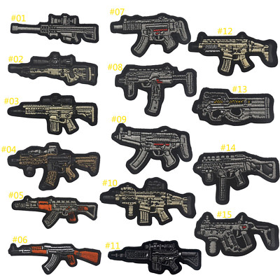 Embroidered AK47 MK18 SIG-MCX 81-1 Tactical Army Gun CS Hook & Loop ...