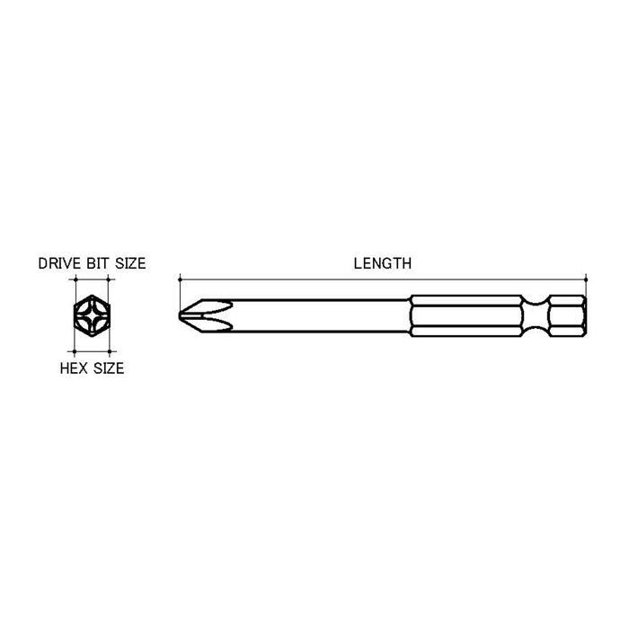 Qty 20 Phillips Power Bit PH3 x 100mm Standard Driver TXDDPPHS30100 ...