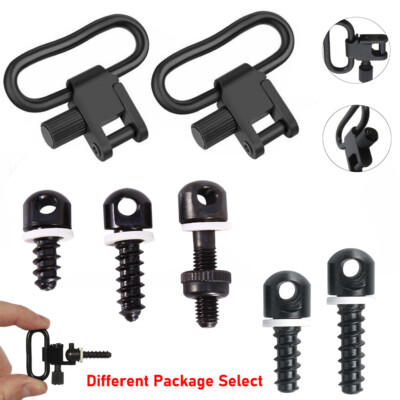 1"/1.25" Rifle Sling Mounting Set Quick Detach Steel Swivels Screw Stud ...